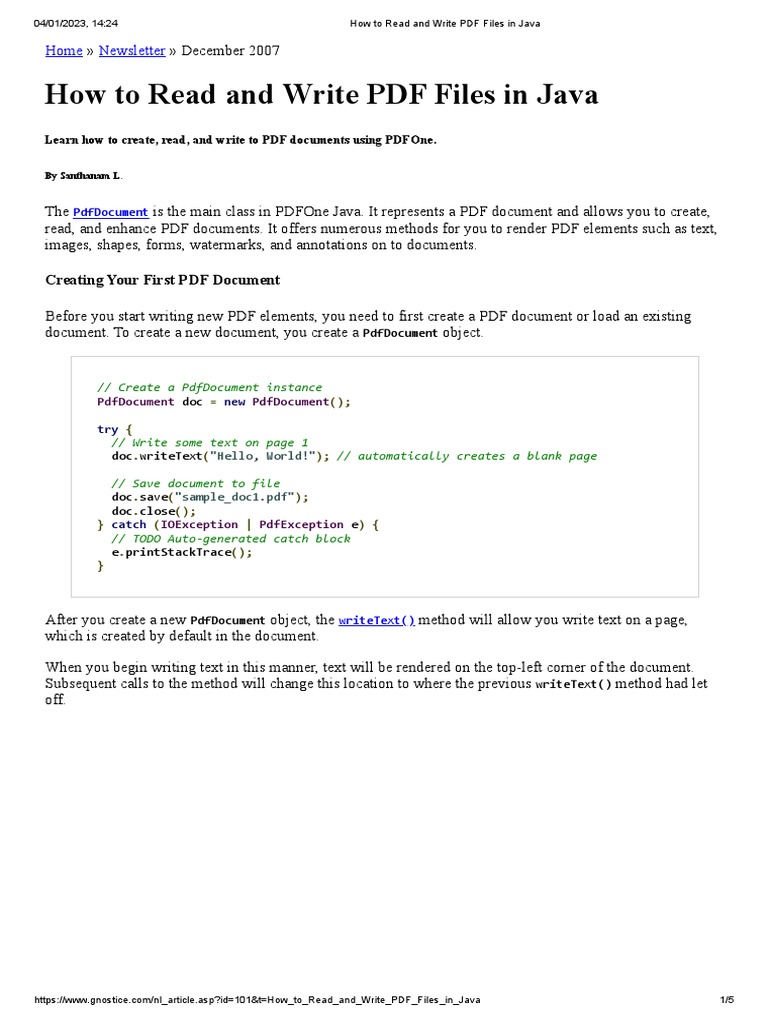 How To Read and Write PDF Files in Java | PDF | Software Engineering ... How To Read and Write PDF Files in Java | PDF | Software Engineering ...