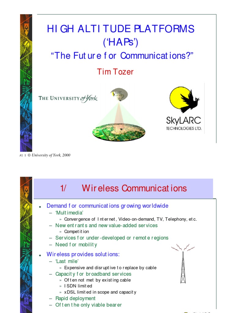 High Altitude Platforms Haps | PDF | Airship | Cellular Network