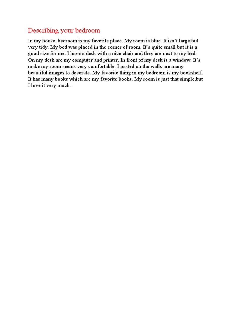 Describing Your Bedroom | PDF | Art