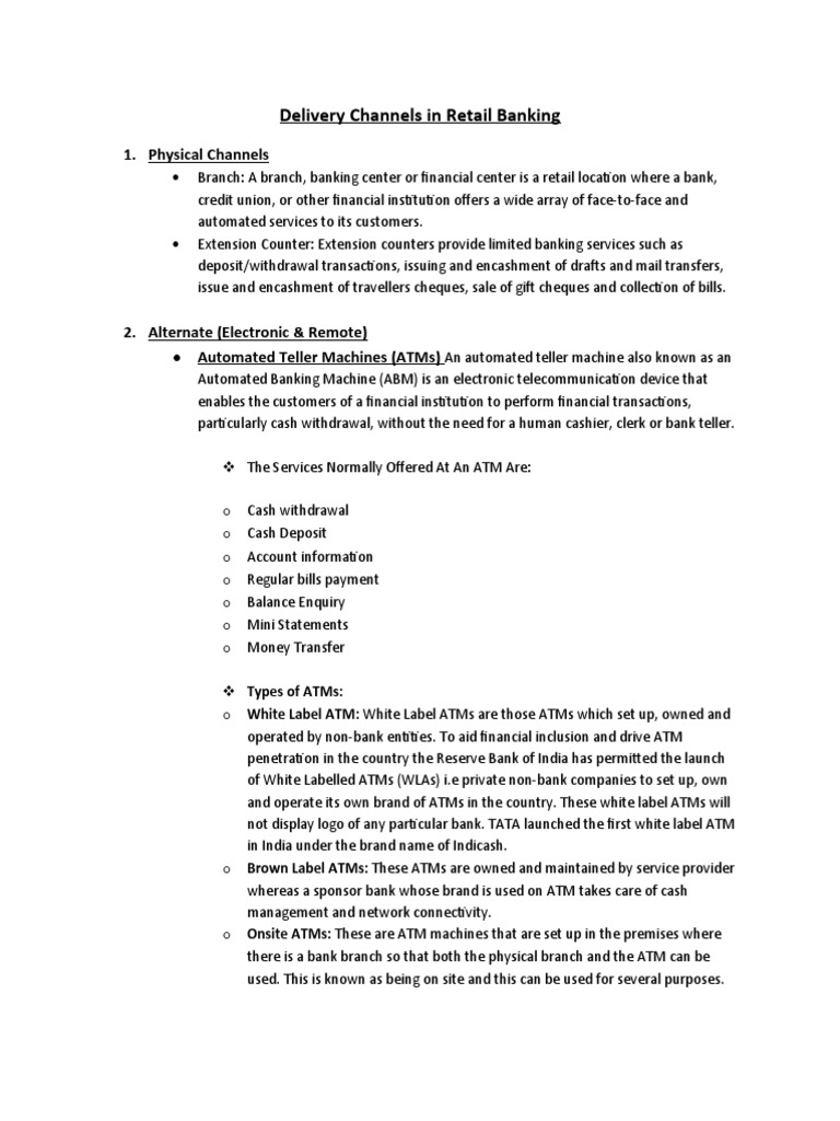 Delivery Channels in Retail Banking: A Comprehensive Overview of ...