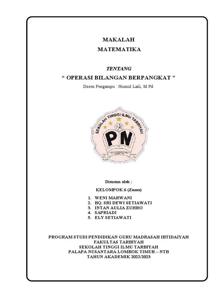 Makalah Oprasi Bilangan Berpangkat | PDF