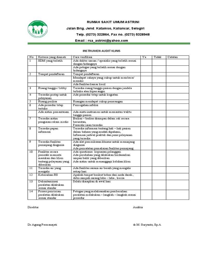 Instrumen Audit Klinis Pdf