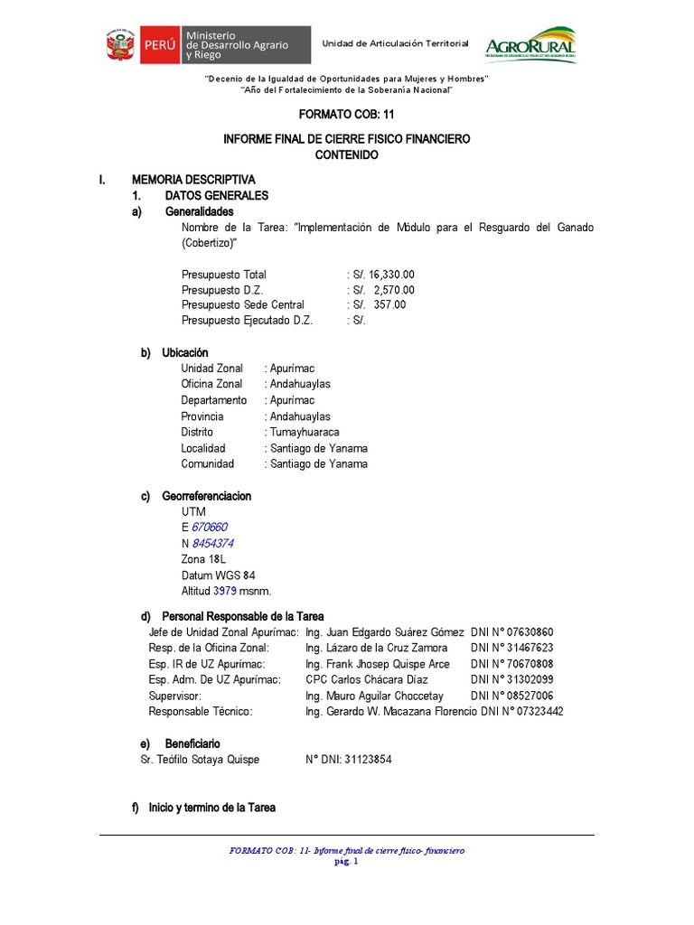 Informe Final de Cierre | PDF | Fundación (Ingeniería) | Edificios y estructuras