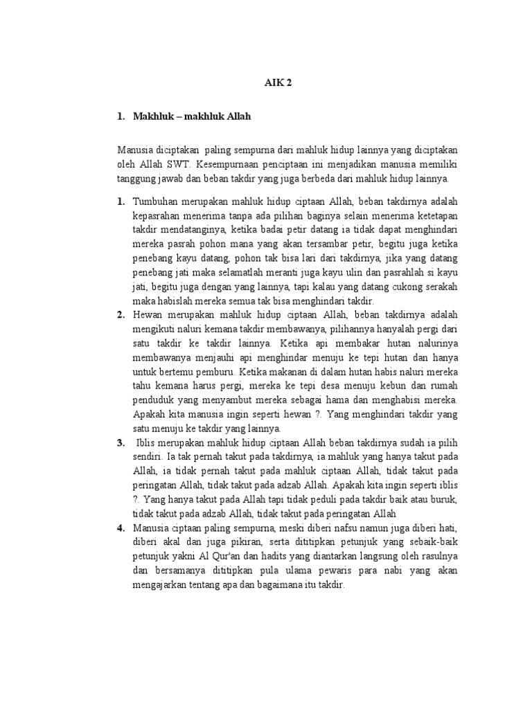 Rangkuman Aik 2 | PDF