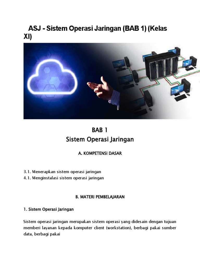 MATERI ASJ - Sistem Operasi Jaringan (BAB 1) (Kelas XI) | PDF