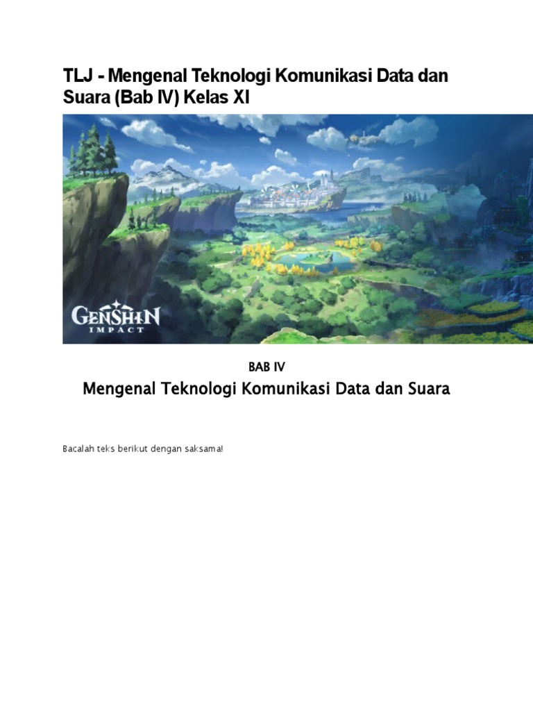 MATERI TLJ - Mengenal Teknologi Komunikasi Data Dan Suara (Bab IV) Kelas XI | PDF