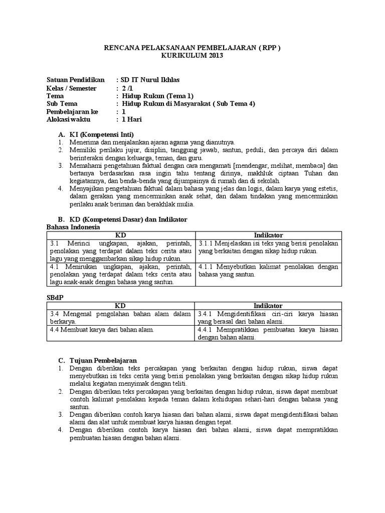 RPP Kelas II Medinah | PDF