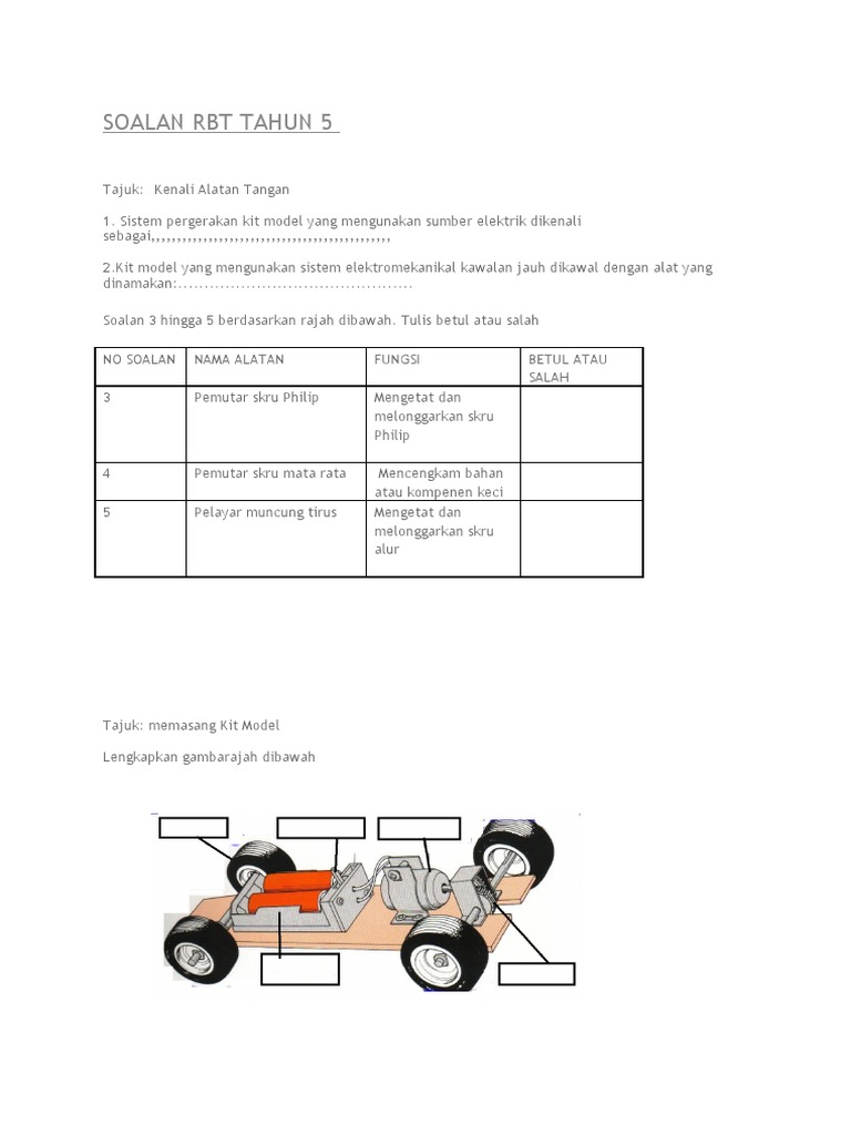 Soalan RBT Tahun 5 | PDF