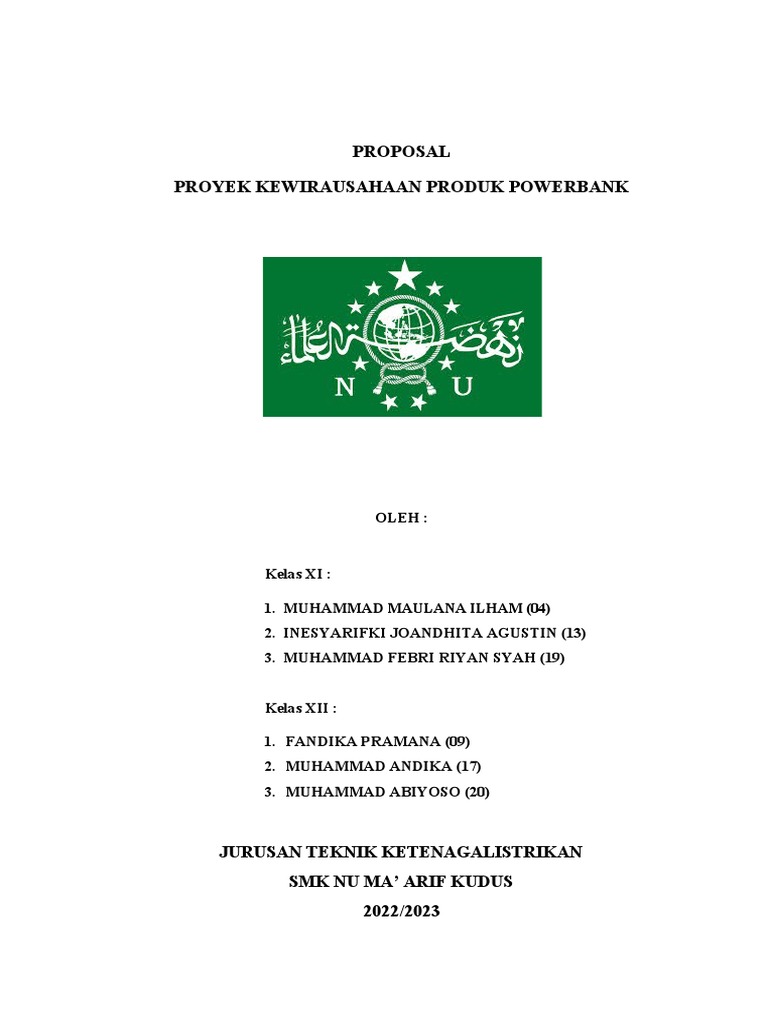 Proposal PKK Produk Powerbank XI-XII TITL 1 | PDF | Komputer ...