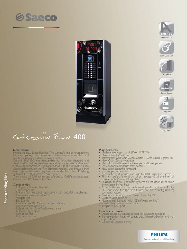 Cristallo Evo 400 Eng | PDF | Coffee | Electrical Engineering