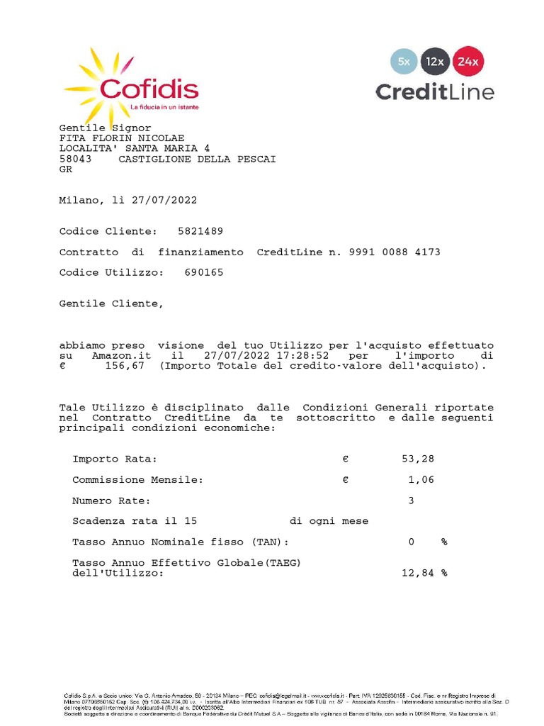 Documento Cliente Cofidis 2 | PDF