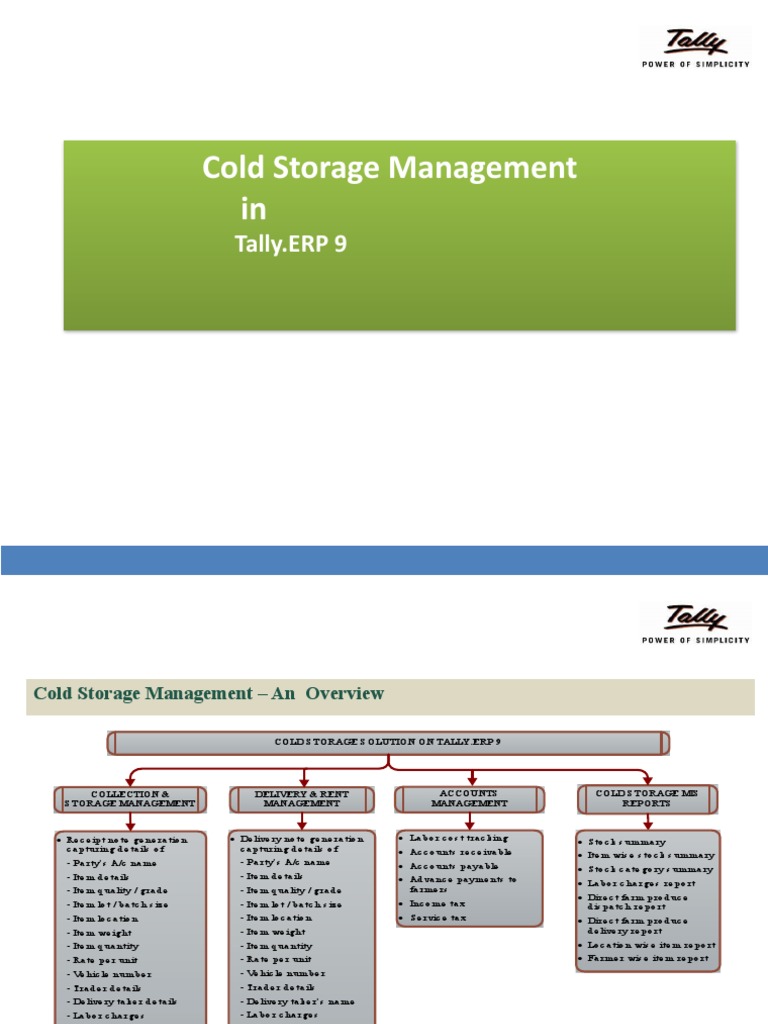 Cold Storage in Tally - Erp 9 | PDF