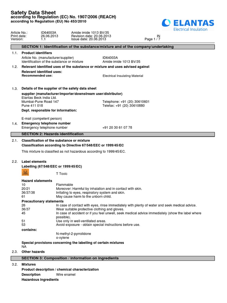 MSDS - Enamel - AI 1013BV - 35 - ID64003A | PDF | Dangerous Goods | Water