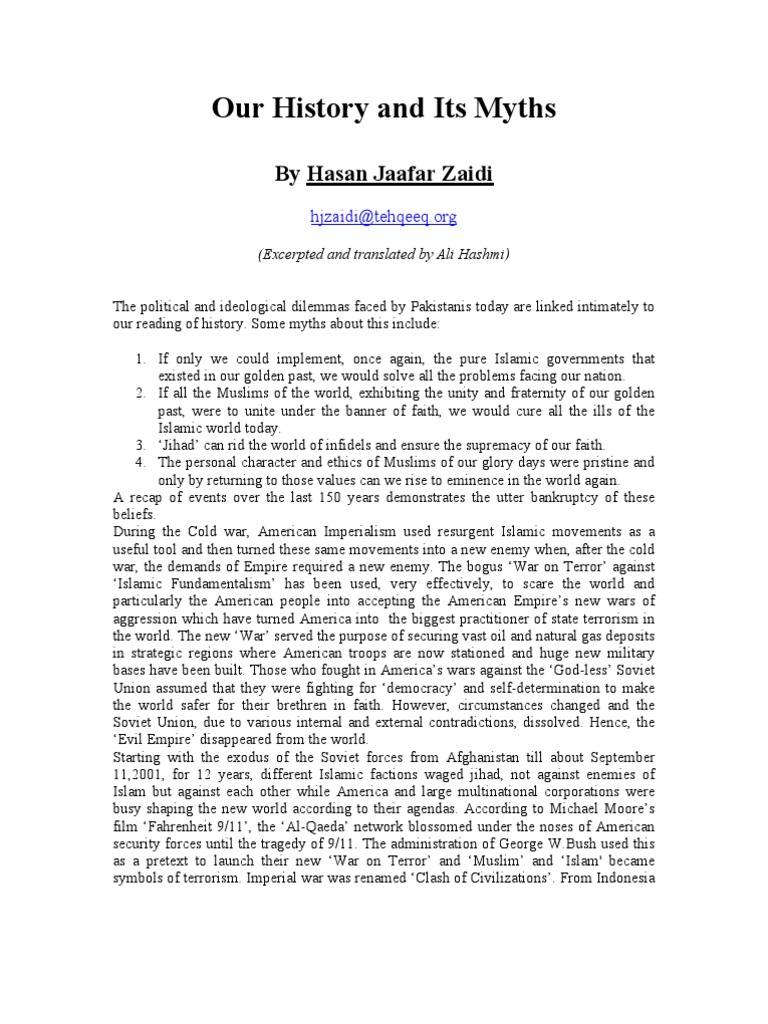 Historical Fallacies Paper by Hassan Jafar Zaidi | PDF | Caliphate ...