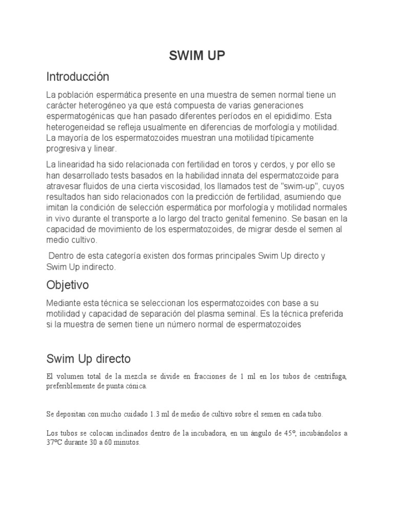 Swim Up | PDF | Semen