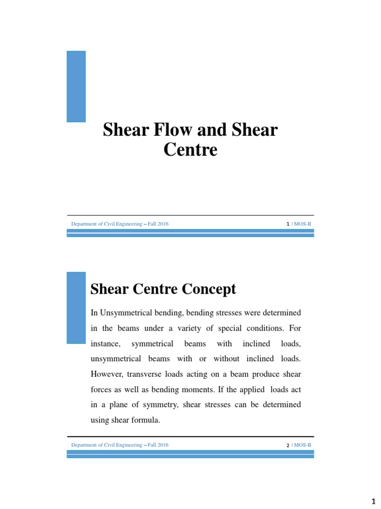 Shear Centre | PDF | Bending | Beam (Structure)