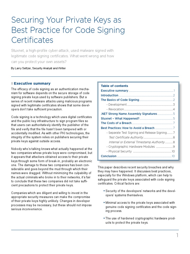 Securing Your Private Keys As Best Practice For Code Signing ...