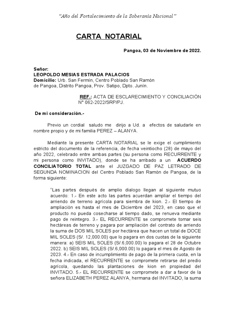 Carta Notarial | PDF