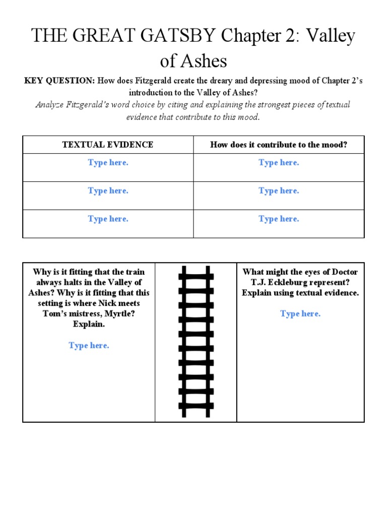 GATSBY Ch. 2 Valley of Ashes | PDF