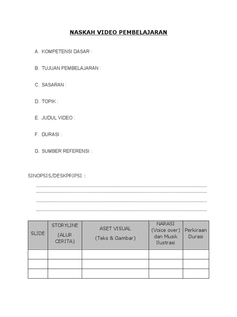 Format Naskah Video | PDF