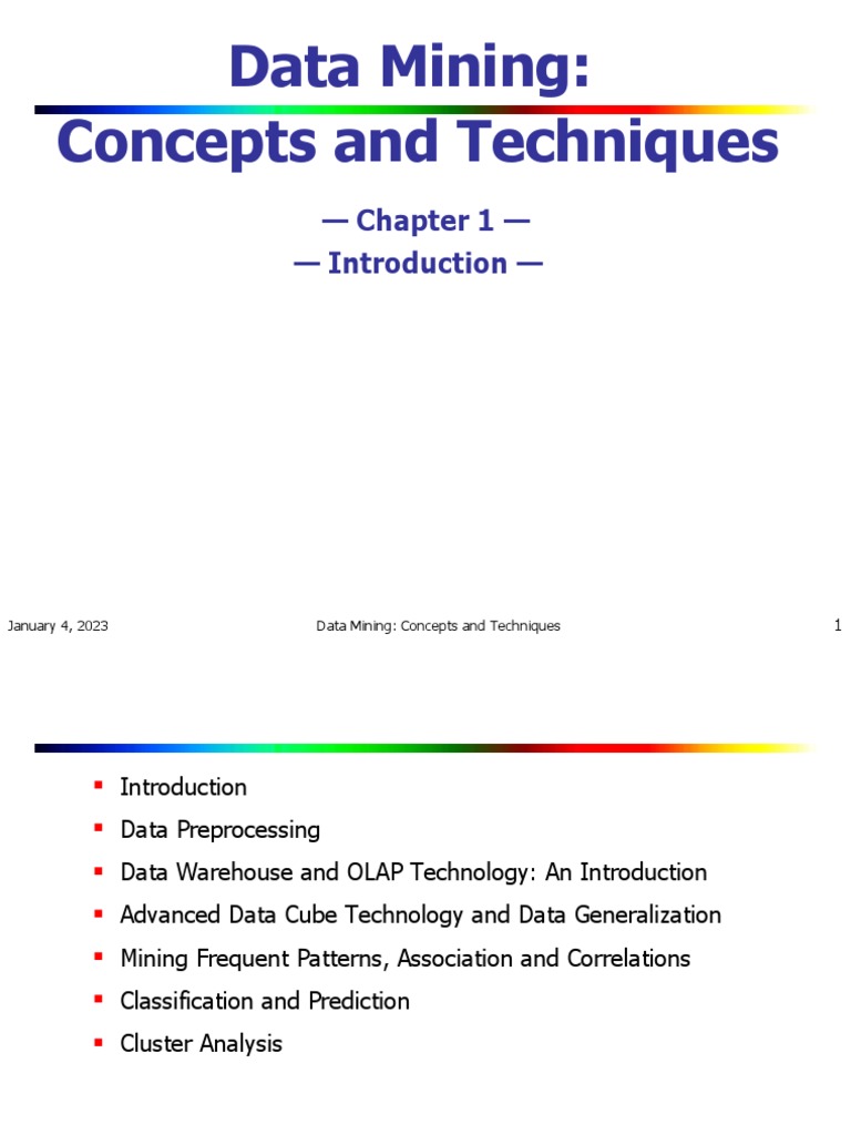Data Mining: Concepts and Techniques: - Chapter 1 - Introduction | PDF | Data Mining | Databases