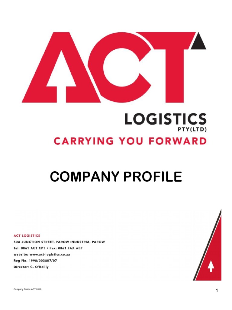Act Company Profile 2016 1 | PDF | Cargo | Warehouse