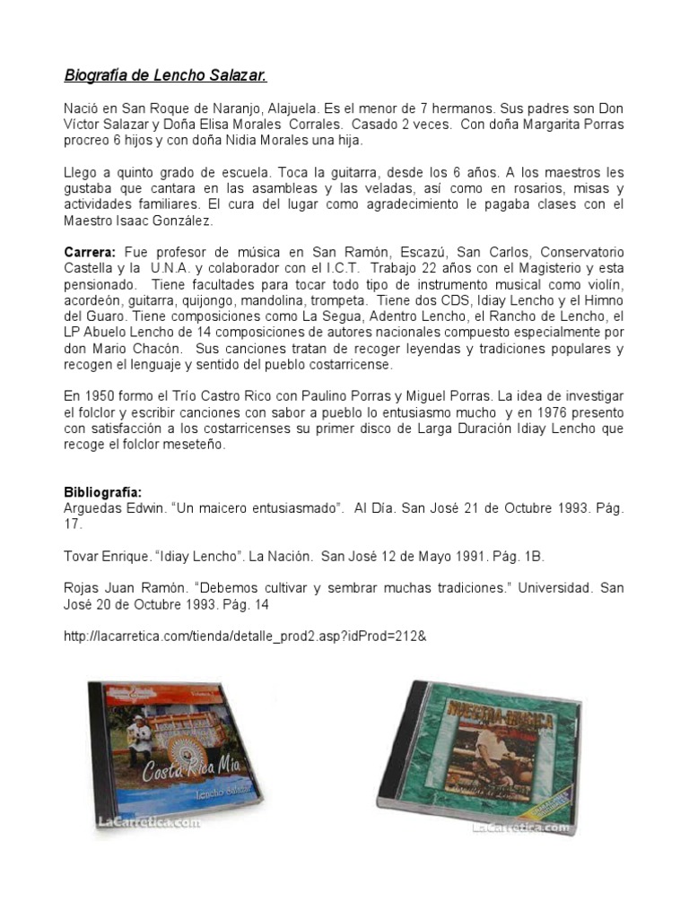 Biografía de Lencho Salazar | PDF