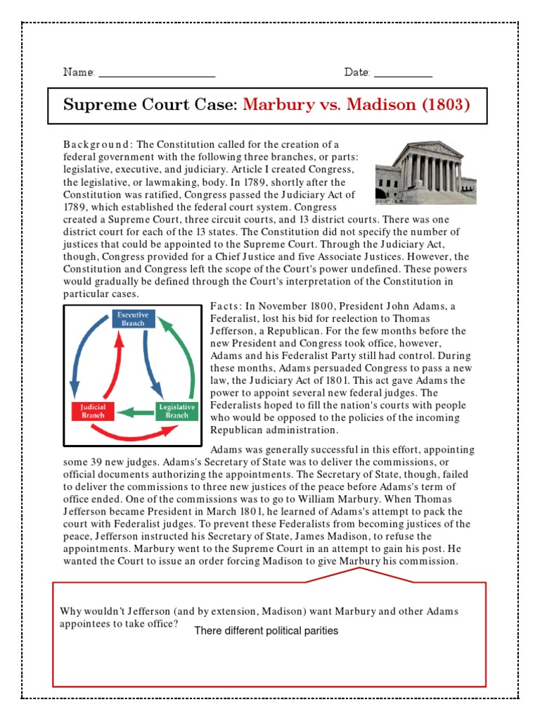 Student Shiem Lott - Copy of Copy of Marbury v. Madison | PDF | Marbury V. Madison | John Marshall