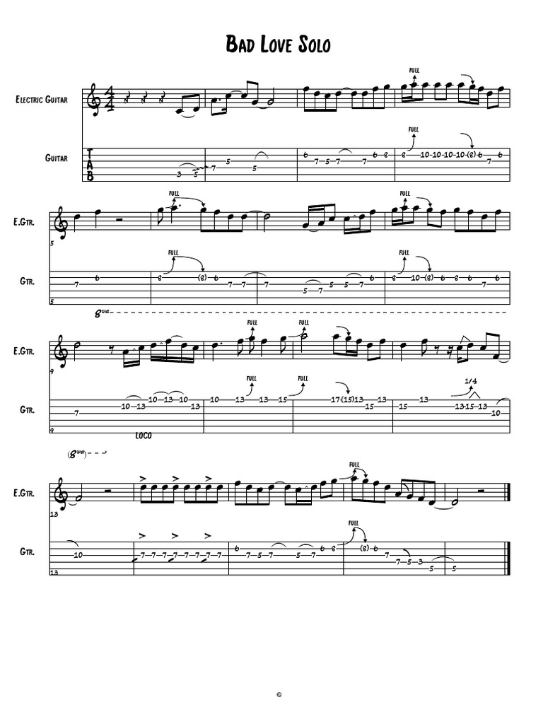 Clapton - Bad Love Solo | PDF