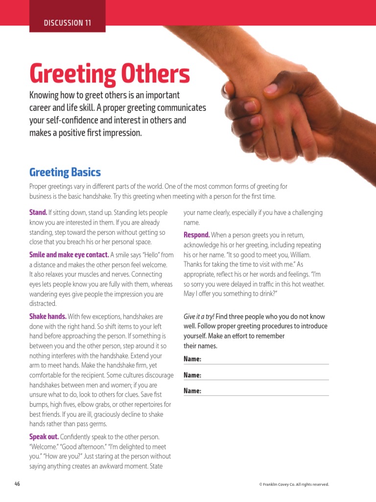 Greeting Others | PDF | Cultural Conventions