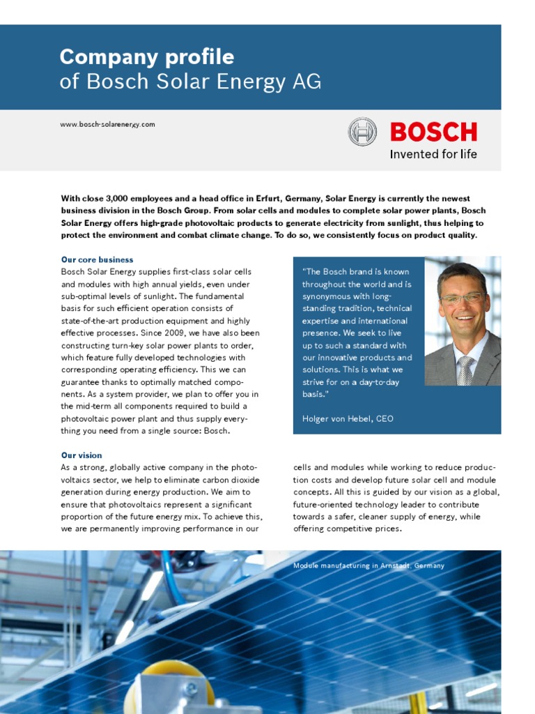 BOSCH Factsheet India WEB | PDF | Photovoltaics | Thin Film Solar Cell