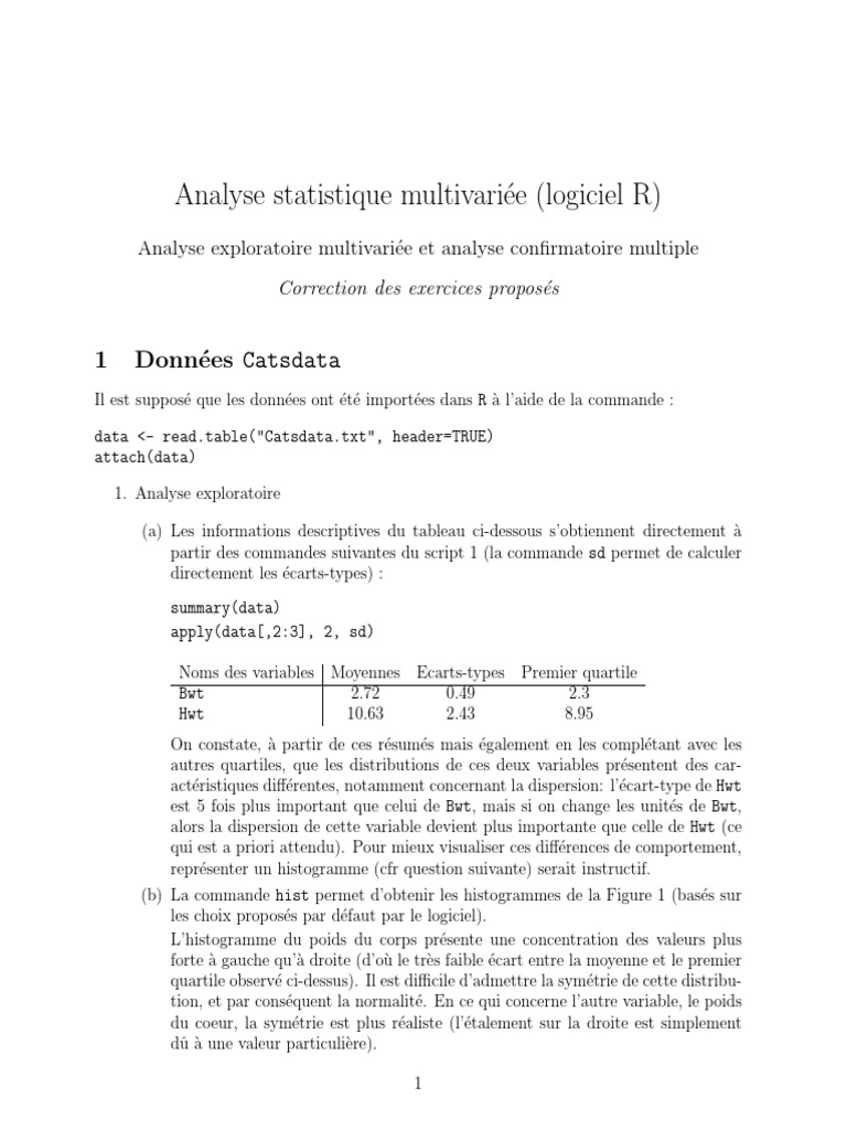 TP1 Correction | PDF | Valeur p | Statistique descriptive