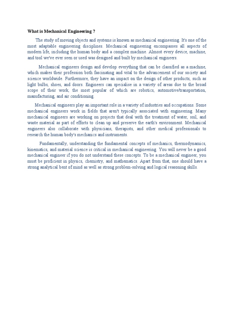 Mechanical Engineering | PDF | Mechanical Engineering | Engineering