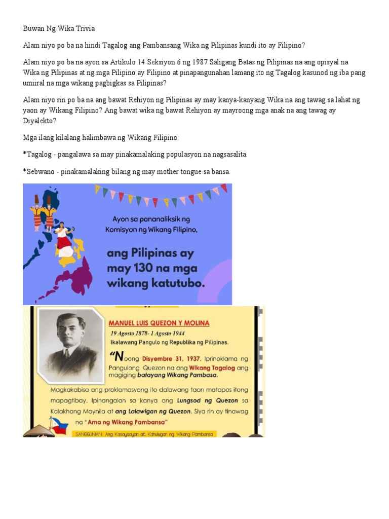 Buwan NG Wika Trivias | PDF