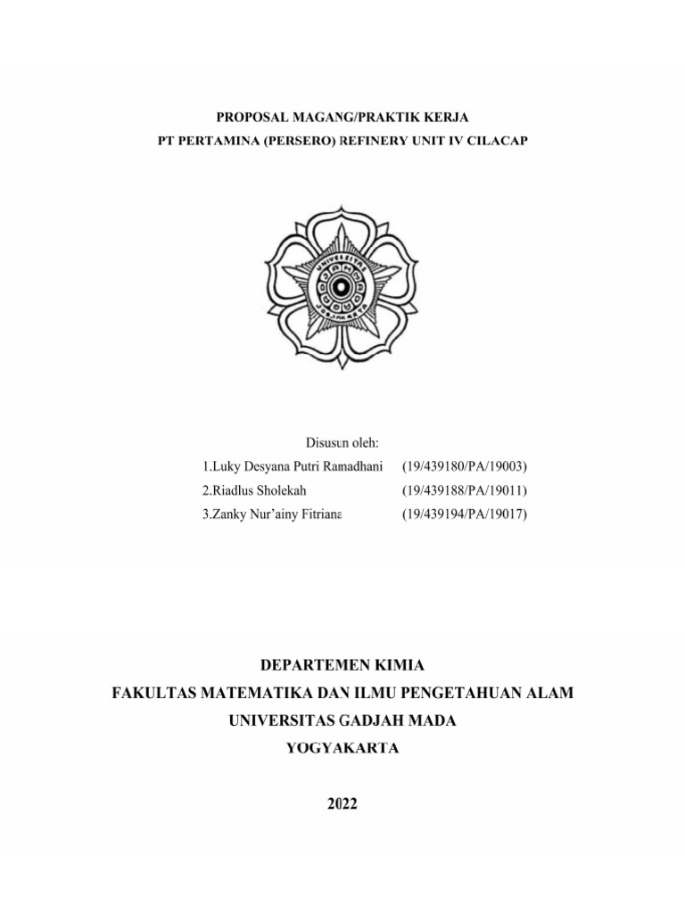 Proposal Magang PT Pertamina Ru IV Cilacap | PDF