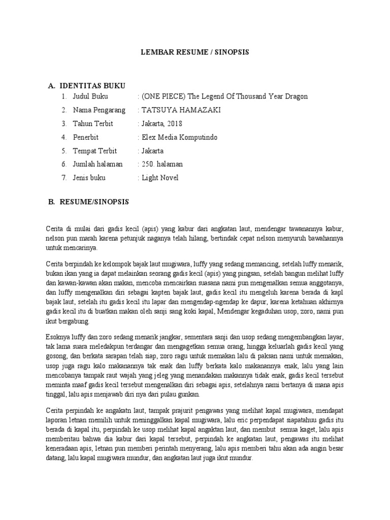 Lembar Laporan Resume Salinan | PDF