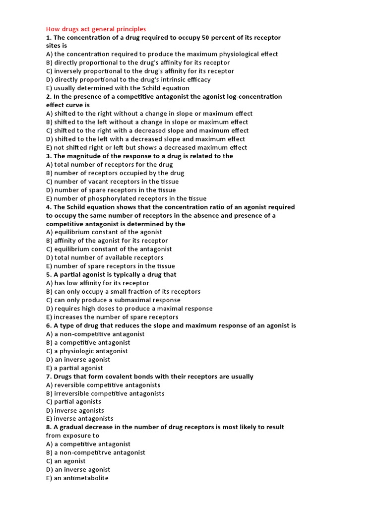 How Drugs Act General Principles | PDF | Receptor Antagonist | Signal ...