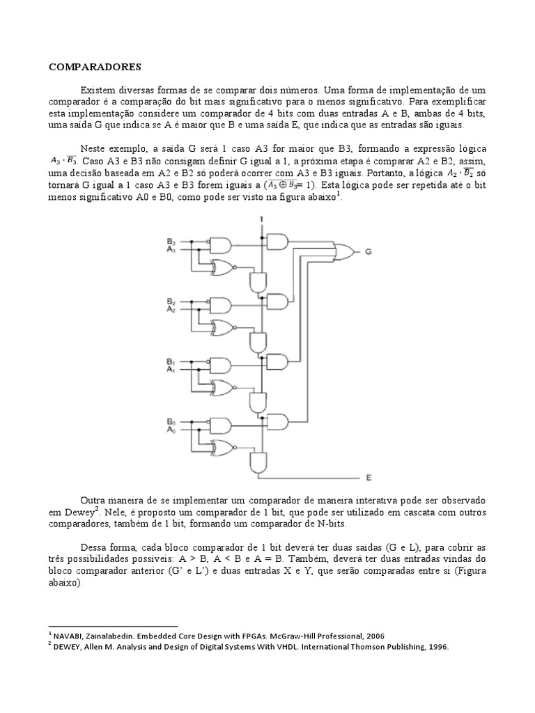 Comparadores de N-bits em Circuitos | PDF | Ciência da Computação ...