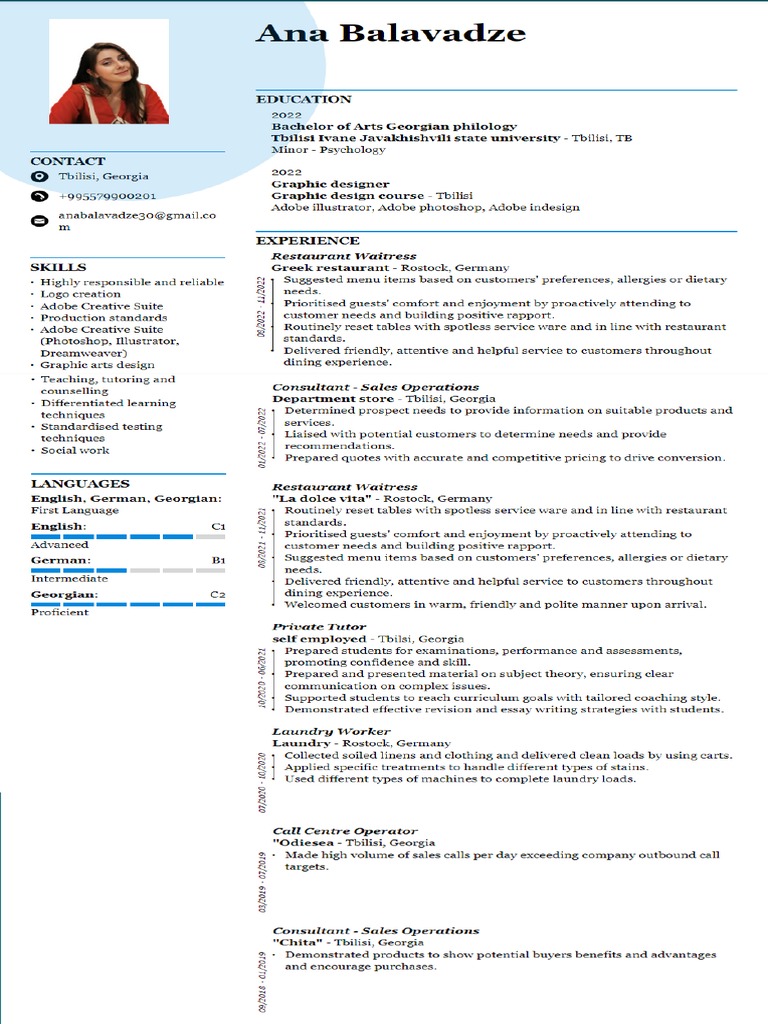 Ana Balavadze CV | PDF