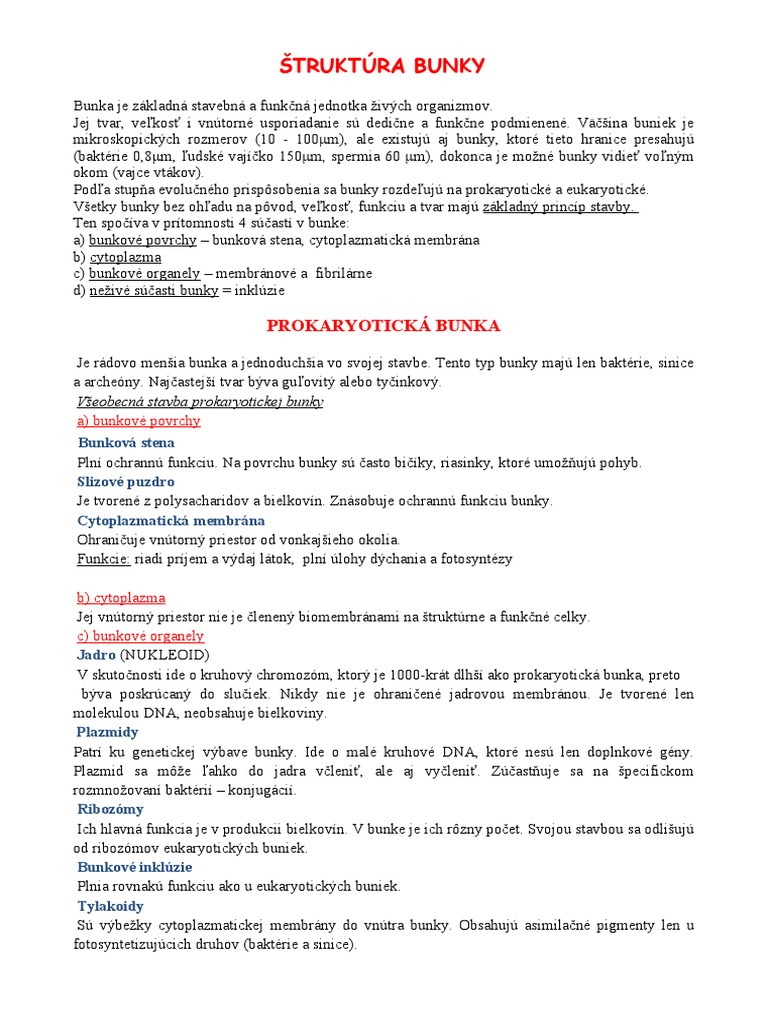 Štruktúra bunky | PDF