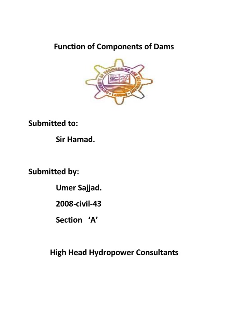 Function of Components of Dams | PDF | Spillway | Dam
