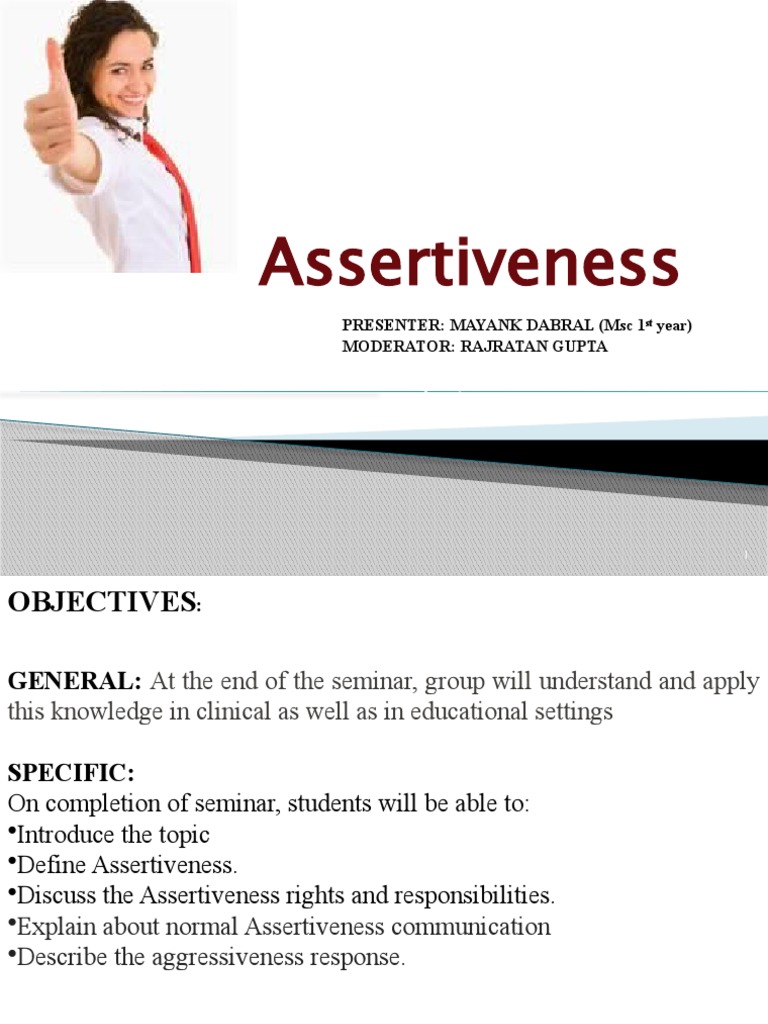 Assertiveness | Download Free PDF | Nursing | Self Esteem