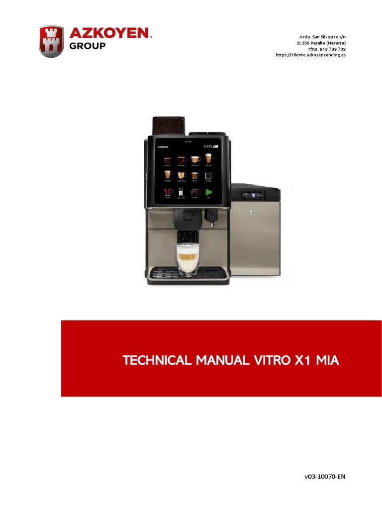 VITRO X1 MIA Technical Manual | PDF | Burn | Coffee