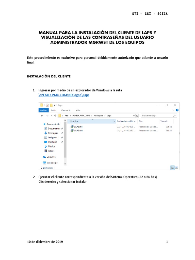 Manual para La Instalación Del Cliente de Laps y Visualización de Las ...