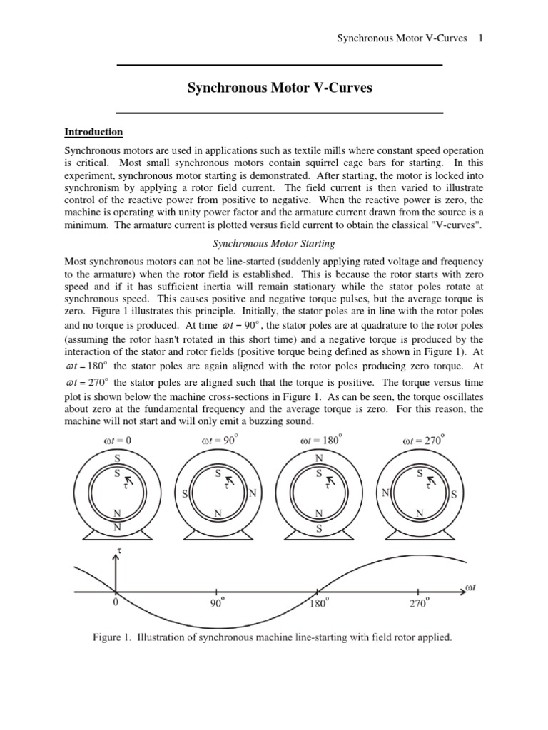 Experiment 7 Synchronous Motor V-Curves | PDF | Ac Power | Electric Power
