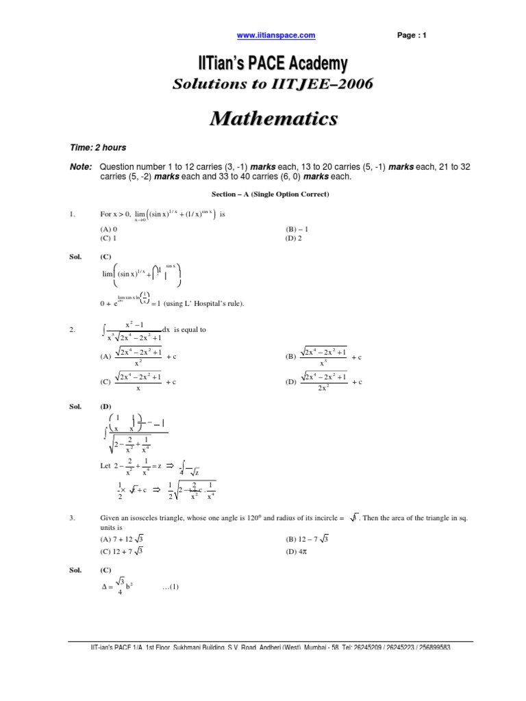 Analysis of a Mathematics Exam with Multiple Choice and Numerical ...