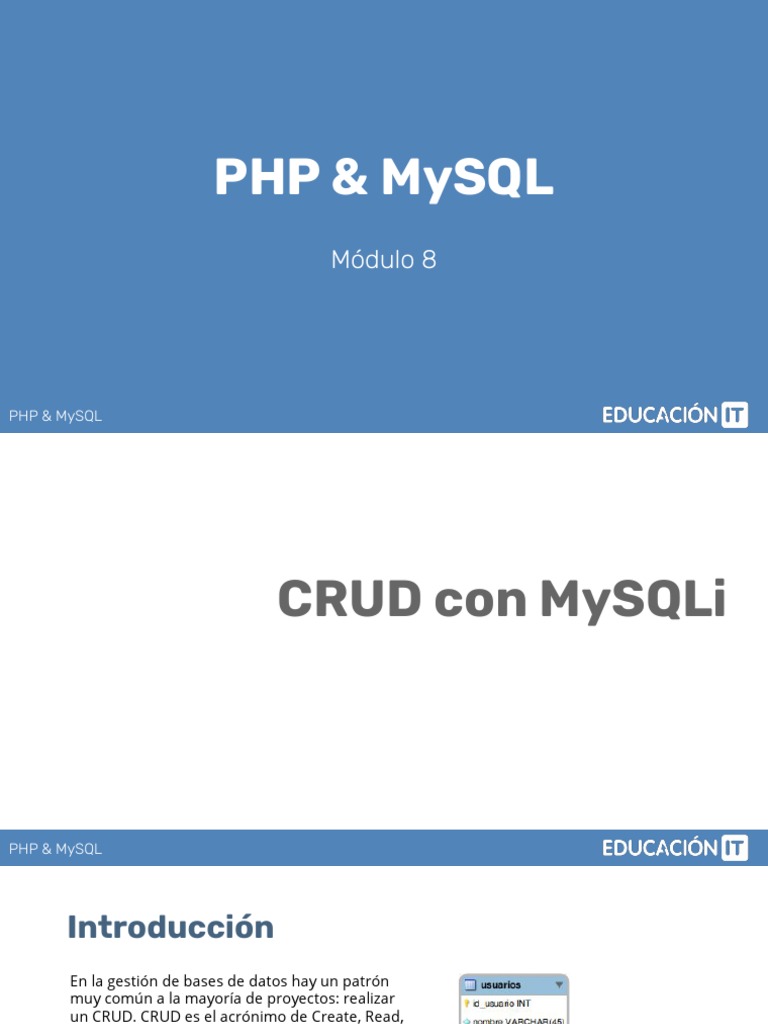 Crud PHP Con Mysqli | PDF | SQL | Mi sql Crud PHP Con Mysqli | PDF | SQL | Mi sql