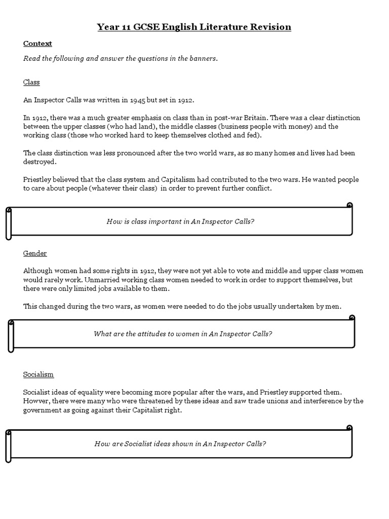 Year 11 English Revision Booklet | PDF