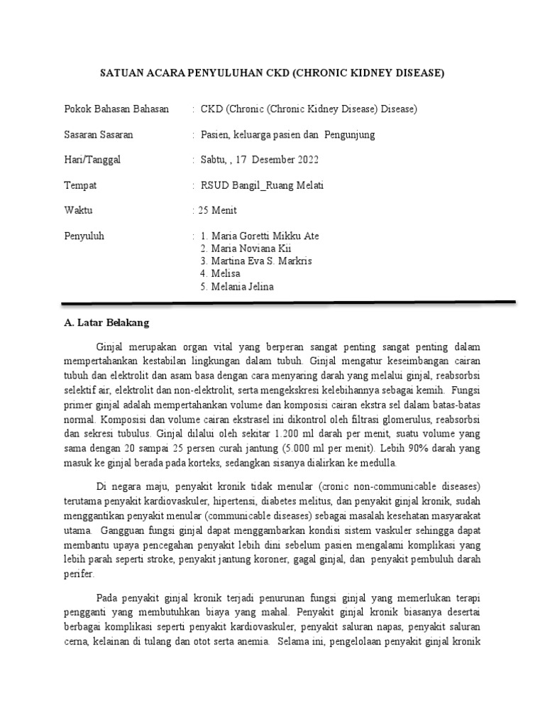 Penyuluhan CKD: Pencegahan dan Penanganan | PDF