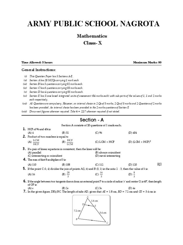 Paper - 3 Maths SQP | PDF | Circle | Angle
